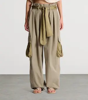 Balmain Cotton-blend High-waisted Trousers