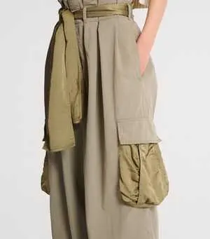 Balmain Cotton-blend High-waisted Trousers
