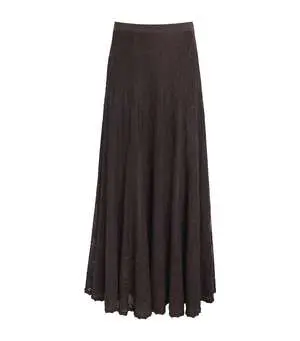 ME+EM Lace Maxi Skirt - Brown