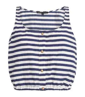 Maje Breton Stripe Tank Top - White