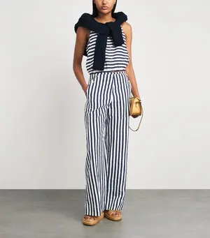 Maje Breton Stripe Tank Top - White