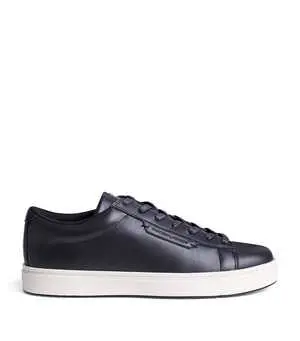 Emporio Armani Embossed Logo Leather Sneakers