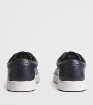 Emporio Armani Embossed Logo Leather Sneakers