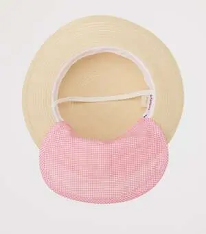 MIKI HOUSE Gingham-trim Sun Hat
