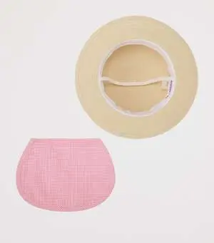 MIKI HOUSE Gingham-trim Sun Hat