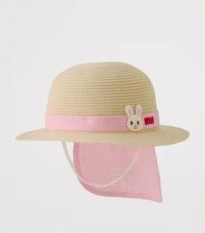 MIKI HOUSE Gingham-trim Sun Hat