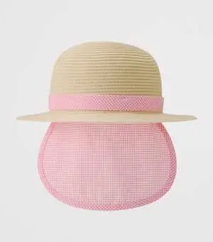 MIKI HOUSE Gingham-trim Sun Hat