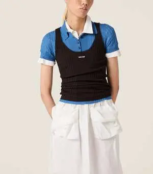 Miu Miu Wool Ribbed Tank Top
