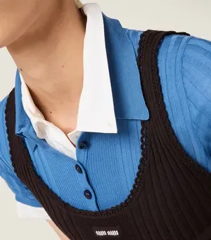 Miu Miu Wool Ribbed Tank Top