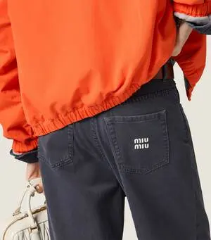 Miu Miu High-rise Straight Leg Jeans - Grey