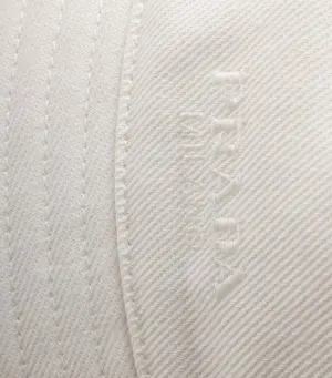 Prada Cotton Drill Bucket Hat - White