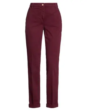 MANILA GRACE Cotton Twill Pants - Garnet