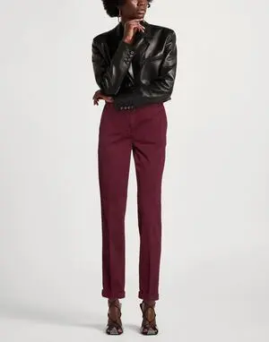 MANILA GRACE Tapered Twill Pants - Red