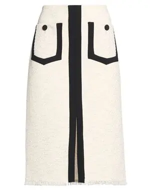 BALLANTYNE Midi Tweed Flared Skirt - White