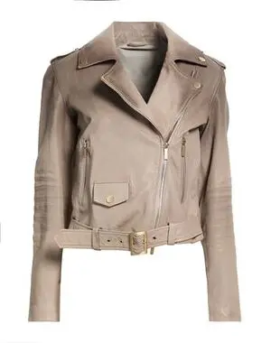 Armani Exchange Leather Biker Jacket - Grey