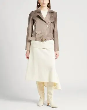 Armani Exchange Leather Biker Jacket - Grey