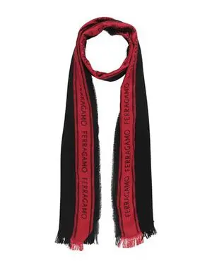 FERRAGAMO Scarf Wool, Silk - Black