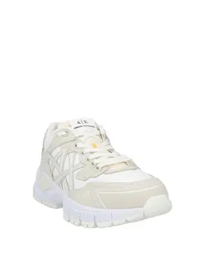 Armani Exchange Polyester And Polyurethane Low-top Sneakers - Ivory