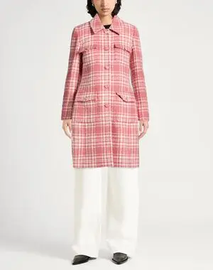 REALLY WILD Wool-blend Tartan Bouclé Coat - Pink