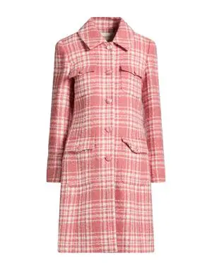 REALLY WILD Wool-blend Tartan Bouclé Coat - Pink