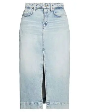 7 For All Mankind Flared Denim Skirt With Front Slit
