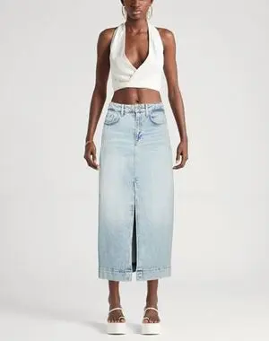 7 For All Mankind Flared Denim Skirt With Front Slit