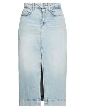 7 For All Mankind Flared Denim Skirt With Front Slit