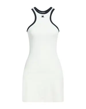 COURREGES Mini Cotton Dress - White