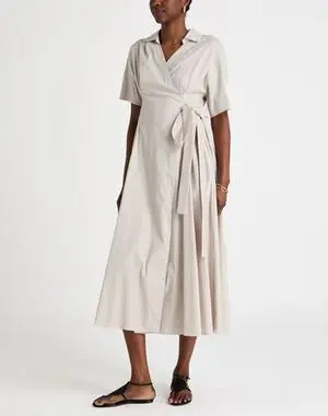 Max Mara Cotton Poplin Wrap Maxi Dress