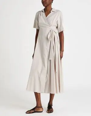 Max Mara Cotton Poplin Wrap Maxi Dress