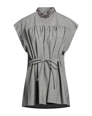 Fabiana Filippi Virgin Wool Blend Top With Embellished Mock Neck