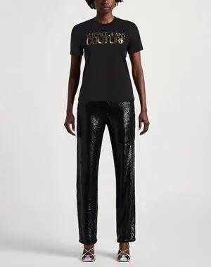 Versace Cotton T-shirt With Sequin Logo