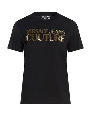 Versace Cotton T-shirt With Sequin Logo