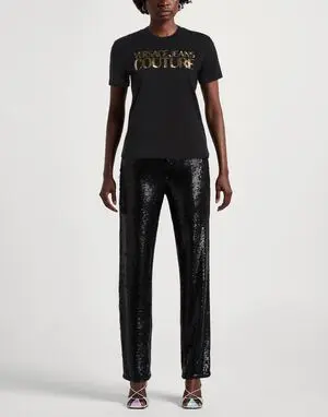 Versace Cotton T-shirt With Sequin Logo