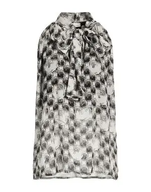 MANILA GRACE Viscose Crepe Blouse With Bow