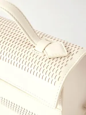 Savette Symmetry Laser-cut Leather Pochette - White