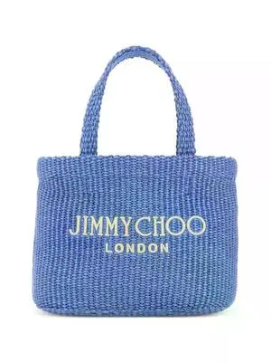 JIMMY CHOO Small Raffia Beach Shoulder Bag - Blue
