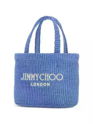 JIMMY CHOO Small Raffia Beach Shoulder Bag - Blue
