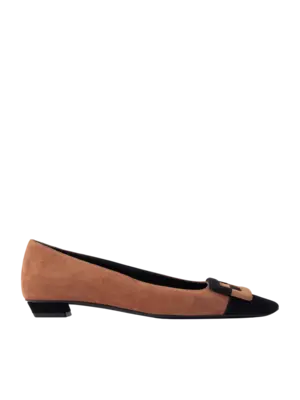 ROGER VIVIER Belle Vivier Buckled Ballet Flats - Brown