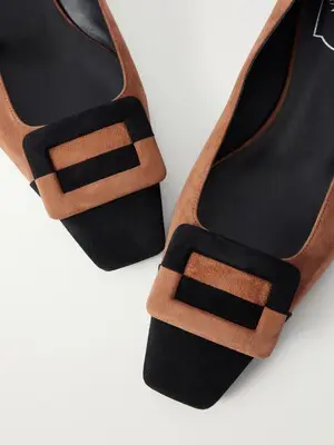 ROGER VIVIER Belle Vivier Buckled Ballet Flats - Brown