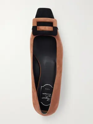 ROGER VIVIER Belle Vivier Buckled Ballet Flats - Brown