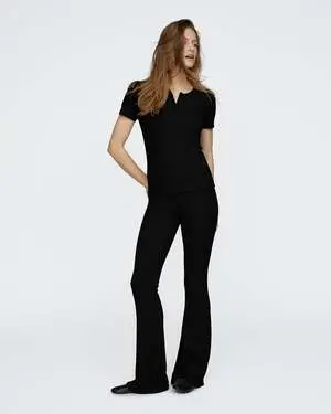 ATM Anthony Thomas Melillo Modal Rib Flare Pant - Black