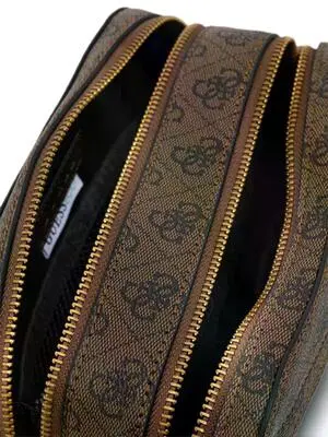 Guess Milano 4g-logo Zip Wash Bag - Brown