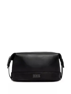 Guess Logo-plaque Wash Bag - Black