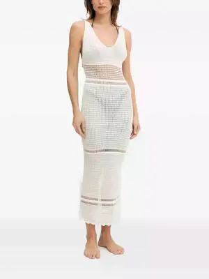 Guess Crochet Knit V-neck Dress - White