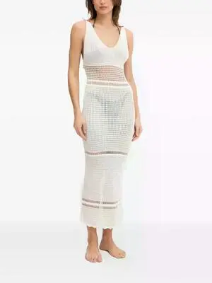 Guess Crochet Knit V-neck Dress - White
