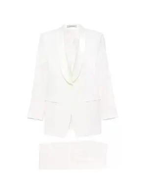 Tagliatore Lou Shawl-lapel Suit - White