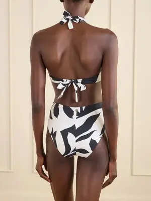 Max Mara High Waisted Printed Bikini Briefs - White