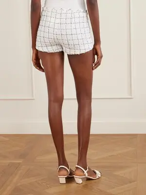 LIBEROWE Madeline Cotton-blend Tweed Straight-leg Shorts - White