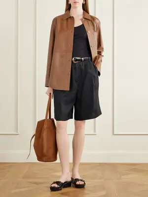 LIFFNER Large Belted Suede Bucket Bag - Brown